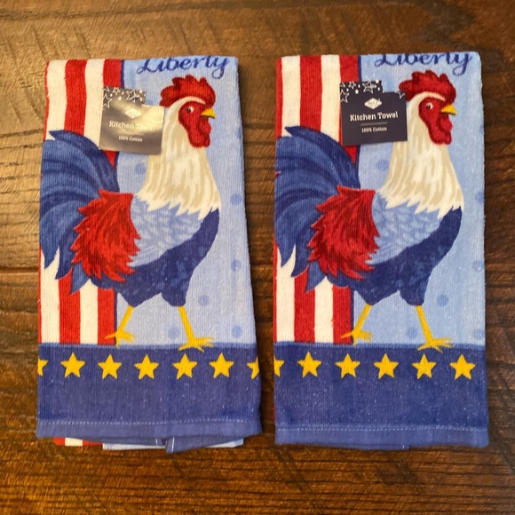 ritz | Kitchen | Patriotic Rooster Kitchen Towels Set Of 2 Farmhouse ...